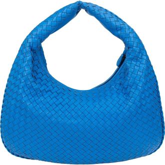 Bottega Veneta Crossbody Bags - Bottega Veneta Blue Intrecciato Leather Belly Hobo - Gr. unisize - in Blau - f&uuml;r Damen