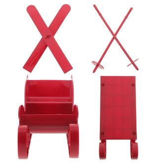 BESPORTBLE Weihnachtsschlitten und Skibrett Dekoration Satz aus Langlebigem Kunststoff Kleiner Schlitten mit Standfu&szlig; Rote Weihnachtsbaum H&auml;ngeornamente f&uuml;r Fest