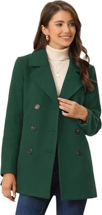 Allegra K Manteau Mi-Cuisse À Revers Pour Femmes Costume dHalloween Armée verte XL