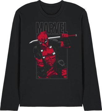 Deadpool Marvel Sword Unisex Long Sleeve T Shirt, Black, XX-Large
