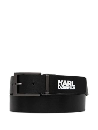 Karl Lagerfeld ceinture en cuir &agrave; logo imprim&eacute; - Noir