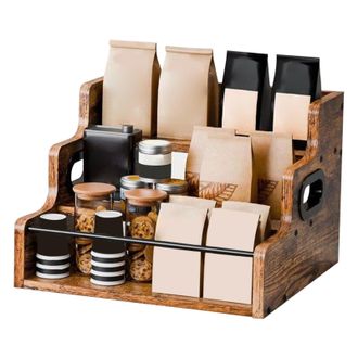 Generico Lik&ouml;rflaschenregal | Alkohol-Organizer f&uuml;r den Schreibtisch, Display aus Holz mit 3 Ebenen f&uuml;r Whisky-Sammler, K&uuml;che, Haushalt