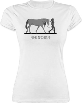 Shirtracer Shirt Damen - Pferde - F&uuml;hrungskraft Pferd I Pferdebesitzer Geschenk Reiterin I Pferdem&auml;dchen I Reiten - L - Wei&szlig; - reitoutfit m&auml;dchen reitklamotten p