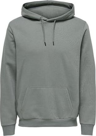 Only & Sons Sweat à Capuche pour Homme, Coupe Normale, Sweat-Shirt à Capuche, Castor Gray, M