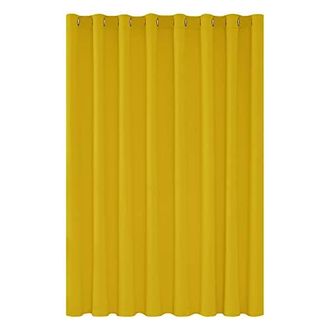 Deconovo Rideaux Occultants Isolant Thermique Anti Froid, 254x242 CM (Largeur x Hauteur), Rideaux pour Salon et Chambre, Design Moderne &agrave; Oeillets, Jaune Mouta
