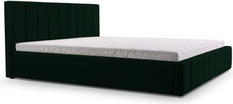 E-MEUBLES Polsterbett Bett mit Kopfst&uuml;tze, Rahmenbettgestell, Bettkasten und Lattenrost Doppelbett Gepolsterter Kopfteil Samststoff Stauraumbett bett 01