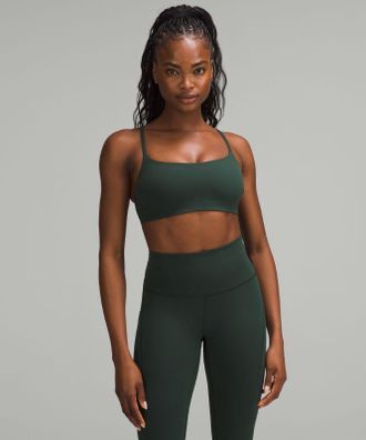 lululemon Soutien-gorge dos nageur Wunder Train &agrave; multiples bretelles Maintien l&eacute;ger, bonnets C et D pour Femmes - Vert - Taille 14