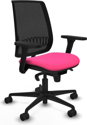 Piqueras y Crespo Alares B&uuml;rostuhl mit 3D-Armen, h&ouml;henverstellbare Lendenwirbelst&uuml;tze, ausgestattet mit 5 Positionen und injiziertem Schaumstoff, Schwarz/Rosa