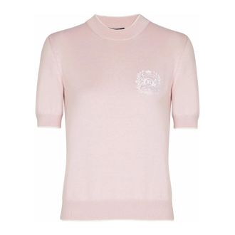 Balmain Stricktop mit Embl&egrave;me-Stickerei - - Knitwear - Damen - Rosa - L