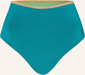 Mymarini Mymarini Highwaist-Bikini-Hose Shine Zum Wenden Mit Uv-Schutz 50+ gruen