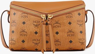 MCM Diamant 3D Schultertasche in Visetos Leder-Mix COGNAC VISETOS LEATHER MIX