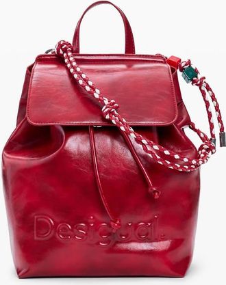 Desigual Petit sac &agrave; dos &agrave; logo - Rouge