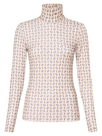 Marc Cain Langarmshirt Damen Mesh gemustert, beige
