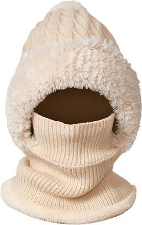 Generic &Eacute;charpe &agrave; capuche 3D - Bonnet thermique tricot&eacute;, respirant, couvre-chef dhiver classique | Ext&eacute;rieur Int&eacute;rieur Voyage Trajet Ski Bureau Accessoire de 