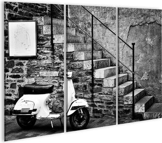 Islandburner Bild auf Leinwand Alter Vespa Roller Geparkt Bei Einem Café Bilder Wandbilder Poster