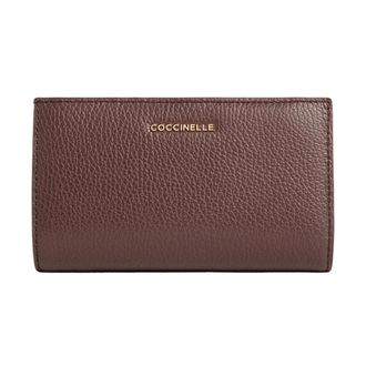 Coccinelle Portefeuille moyen souple m&eacute;tallis&eacute; - Femme - Accessoires - Brun - Taille: ONE Size