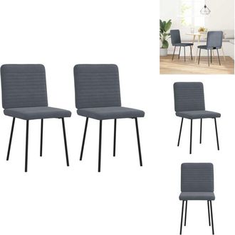 vidaXL Esszimmerstühle 2 Stk. Dunkelgrau Samt - Esszimmerstuhl - Esszimmerstühle - Stuhl - Küchenstuhl