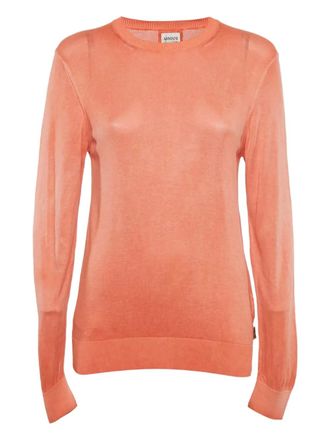 Armani haut en coton &agrave; manches longues - Orange