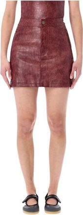 adidas Femme, Jupes, Brun, Taille: 38 FR Mini-jupe en similicuir