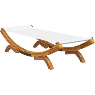 vidaXL Vidaxl - Lit de repos ext&eacute;rieur 100x188,5x44 cm Bois courb&eacute; massif Cr&egrave;me