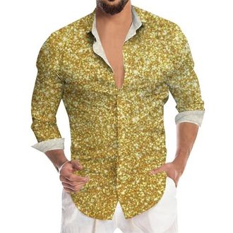 Generic Chemise Homme Paillette, Chemise De Soir&eacute;E &agrave; Paillettes Et Sequins Manches Longues Style D&eacute;Contract&eacute; Id&eacute;Ale pour Les F&ecirc;Tes