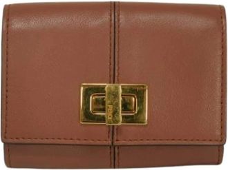 Fendi Pre-owned Fendiiway Calf Leather Card Case - Femme - Pre-owned - Brun - Taille: ONE Size