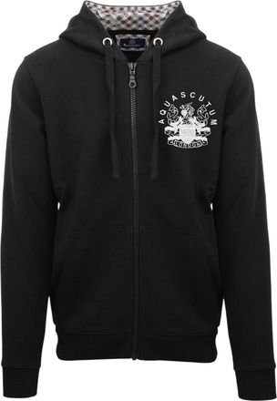 Aquascutum Hoodie mit durchgehendem Rei&szlig;verschluss f&uuml;r Herren, leger (Schwarz)