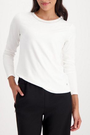 Monari Langarmshirt Shirt Basic Schmuck Kette Regular fit mit Rundhalsausschnitt