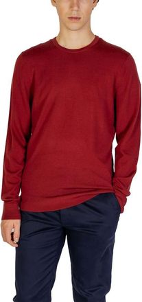 Calvin Klein Homme, Pulls, Rouge, Taille: S Bordeaux Laine Tricot Collection