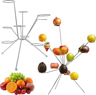 Generic Exploded Fruit Bowl, Metallskulptur als Fr&uuml;chteschale, 360&deg; Bel&uuml;ftetes Tischzentrum f&uuml;r frische Fr&uuml;chte, Dekorativer Tafelschmuck mit schwebendem, Edl