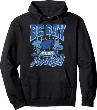 Trendy Apparel Play Hockey Puck & Crossed Hockey Sticks Pullover Hoodie