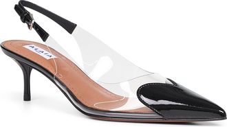 Alaia PVC and Patent Leather Slingback Heel - Black