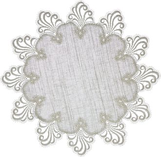 Plauener Spitze 3086L_11_40 Tischdecke Nizza L, Gr&ouml;&szlig;e 40 cm, rund