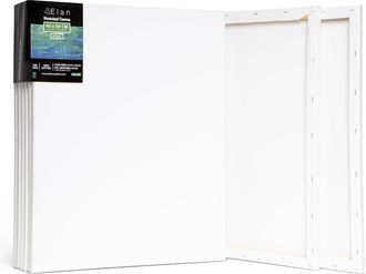 Elan Keilrahmen Leinwand 40x50 6er Set, 100% Baumwolle Leinwand zum Bemalen, Leinwände für Acrylfarben 280GSM, Leinwände, Keilrahmen 40x50