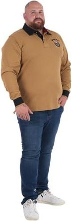 Ruckfield Polo en coton biologique camel avec des imprim&eacute;s et une coupe droite - Taille 3x_l