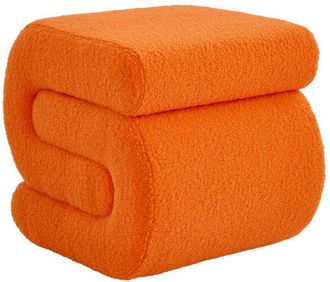 Sweeek Design-Hocker mit Boucl&eacute;-Bezug 1 Platz