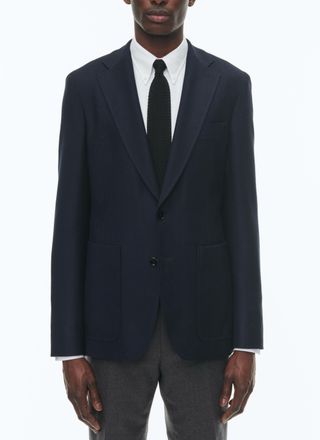 Fursac Veste droite en laine &agrave; chevrons - Taille 46 - Homme