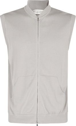 FILIPPO DE LAURENTIIS Homme, Vestes, Beige, Taille: XL Bomber sans manches en maille de coton zippée