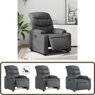 vidaXL Vidaxl - Fauteuil inclinable électrique Gris Similicuir - Fauteuil Inclinable Électrique - Fauteuil Relax - Chaise Inclinable - Simuli Cuir - Canapé