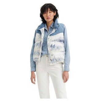 Levi's Juno Western Puffer Veste pour femme Blues, WESTERN TOILE VINTAG, XS