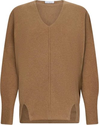 Malo V-neck split sweater - Braun