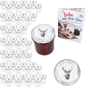 MamboCat 50er Set Sturzglas 350 ml mit Twist-Off-Deckel Alois Hirsch I Einmachgläser + to 82 Deckel + GRATIS Heft I Vorratsgläser einkochen & konservieren