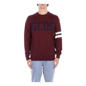 GCDS Maglia Logo frontale - - Knitwear - Herren - Rot - L