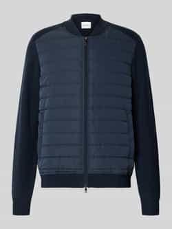 Roy Robson Strickjacke mit Stehkragen und Steppn&auml;hten