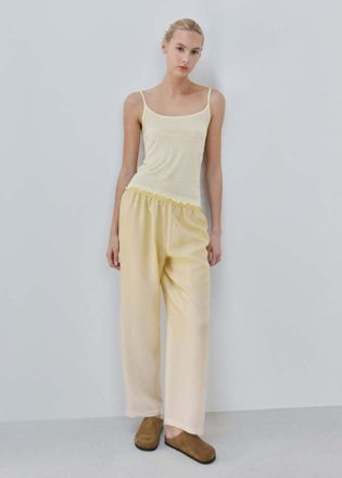 Mango Tr&auml;gertop aus Micromodal pastellgelb - Damen - S - MANGO