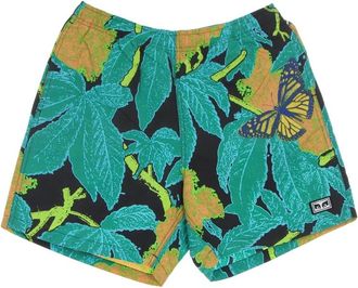 Obey Schwarze Multi-Print Elastische Taille Shorts - - Shorts - Herren - Mehrfarbig - XL