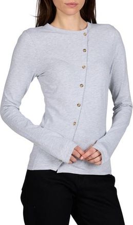 Topshop Top &agrave; boutons en coton m&eacute;lang&eacute;