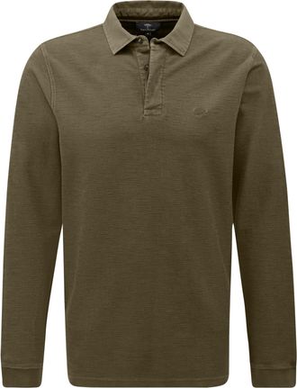 Fynch-Hatton Langarm-Shirt mit Polo-Kragen deep Forest/XXL