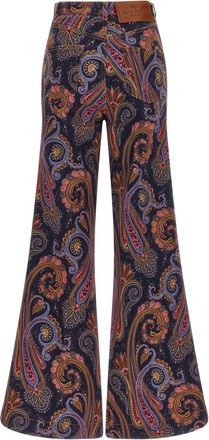 Etro Womens Multicolor Cotton Flared Jeans Clothing