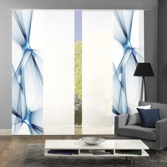 Home Fashion Flächenvorhang KINGFIELD 245x60 cm, Dekostoff, Farbe:blau, Menge:4